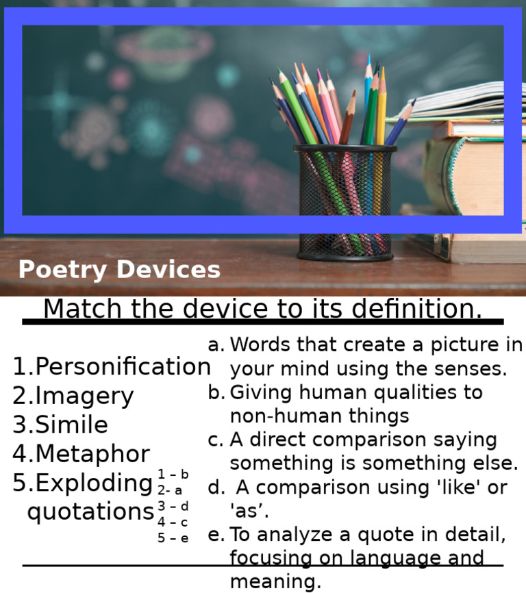 Poetry Devices and Definitions Guide | PDF