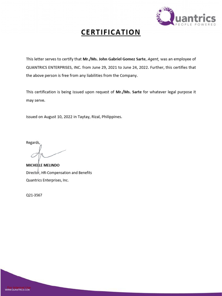 COE - Sarte, John Gabriel Gomez | PDF