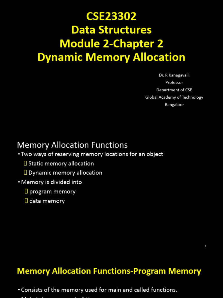 CSE23302 - Module 2 - Chapter 2 | PDF | Pointer (Computer Programming ...