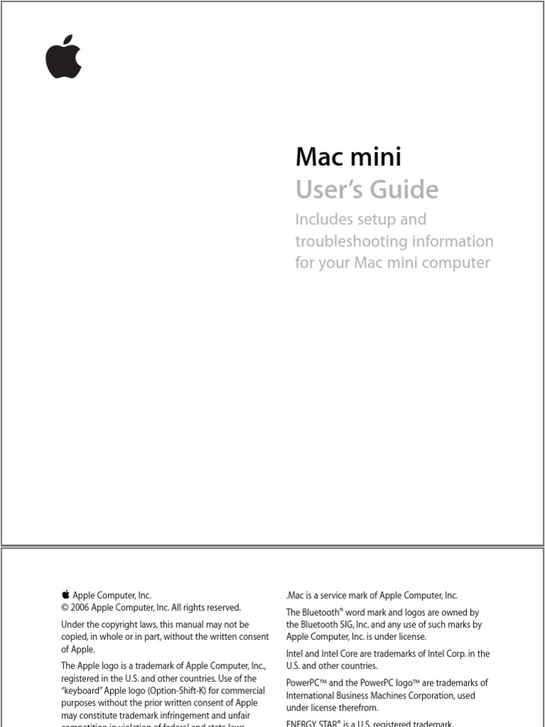 Mac Mini Users Guide | PDF | Airport | Personal Digital Assistant