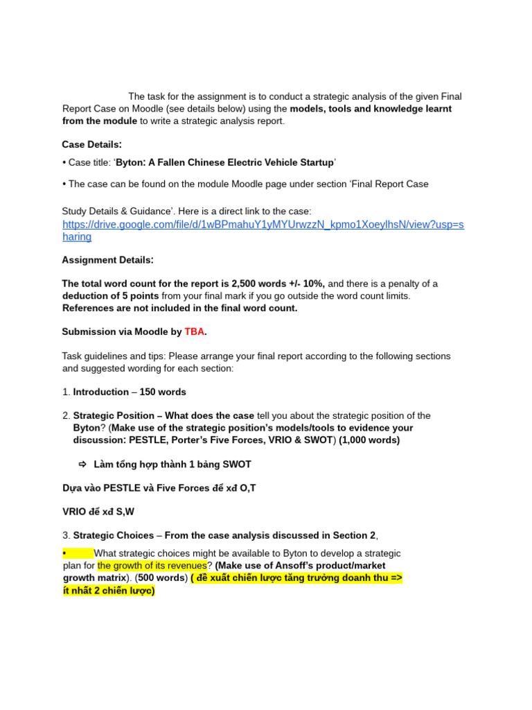 Byton EV Startup Strategic Analysis Report | PDF | Systems Analysis | Strategic Management