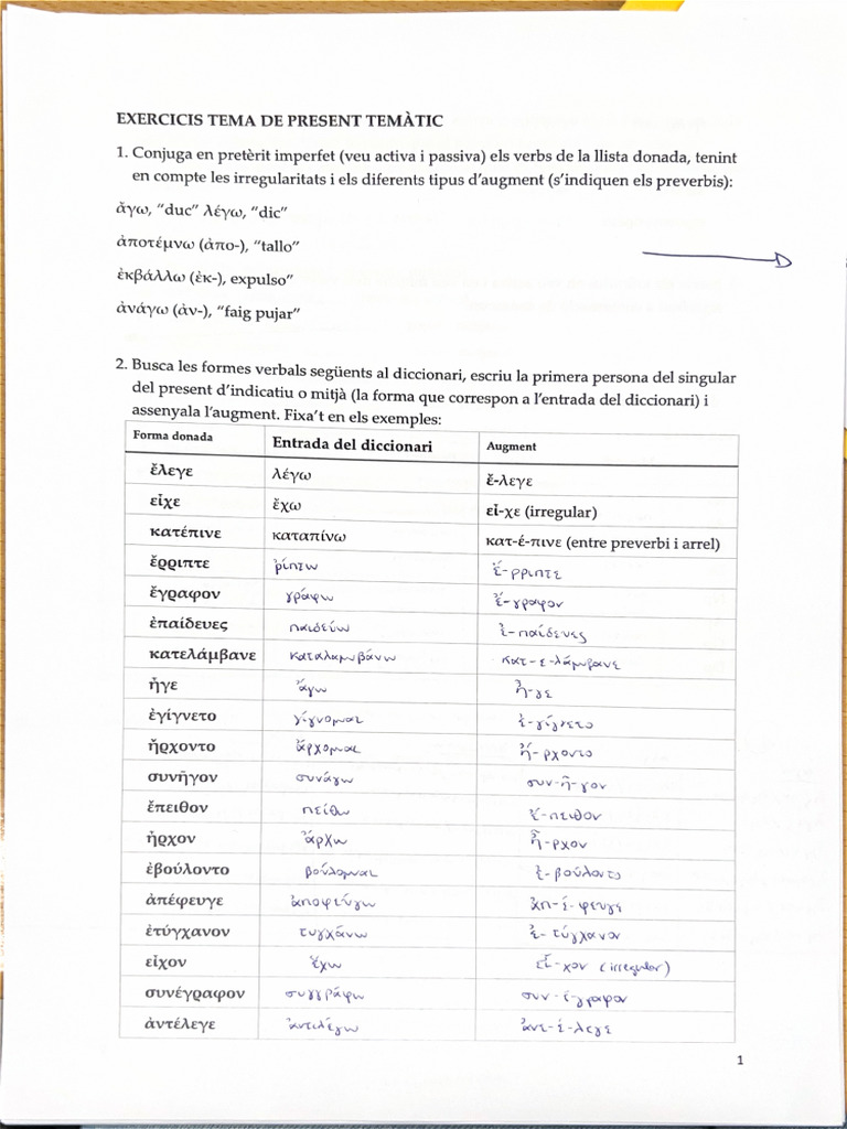 Exercicis Tema de Present Tematic | PDF