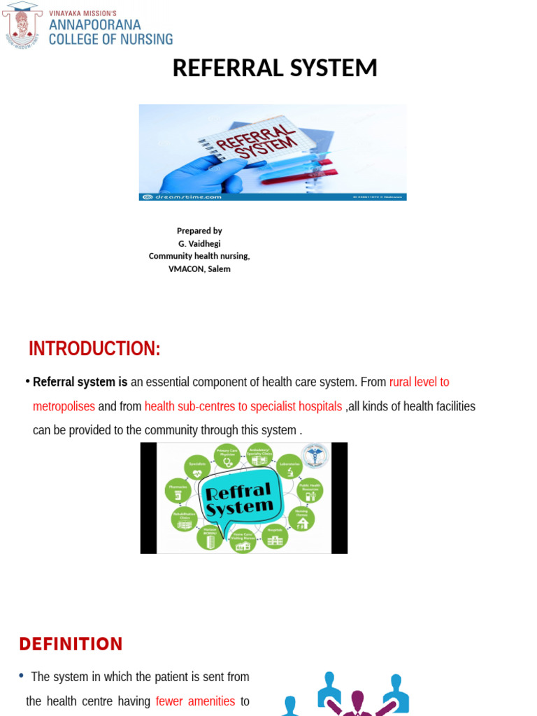 Media Teaching.pptx REFERRAL SYSTEM (1) | PDF | Health Care | Patient