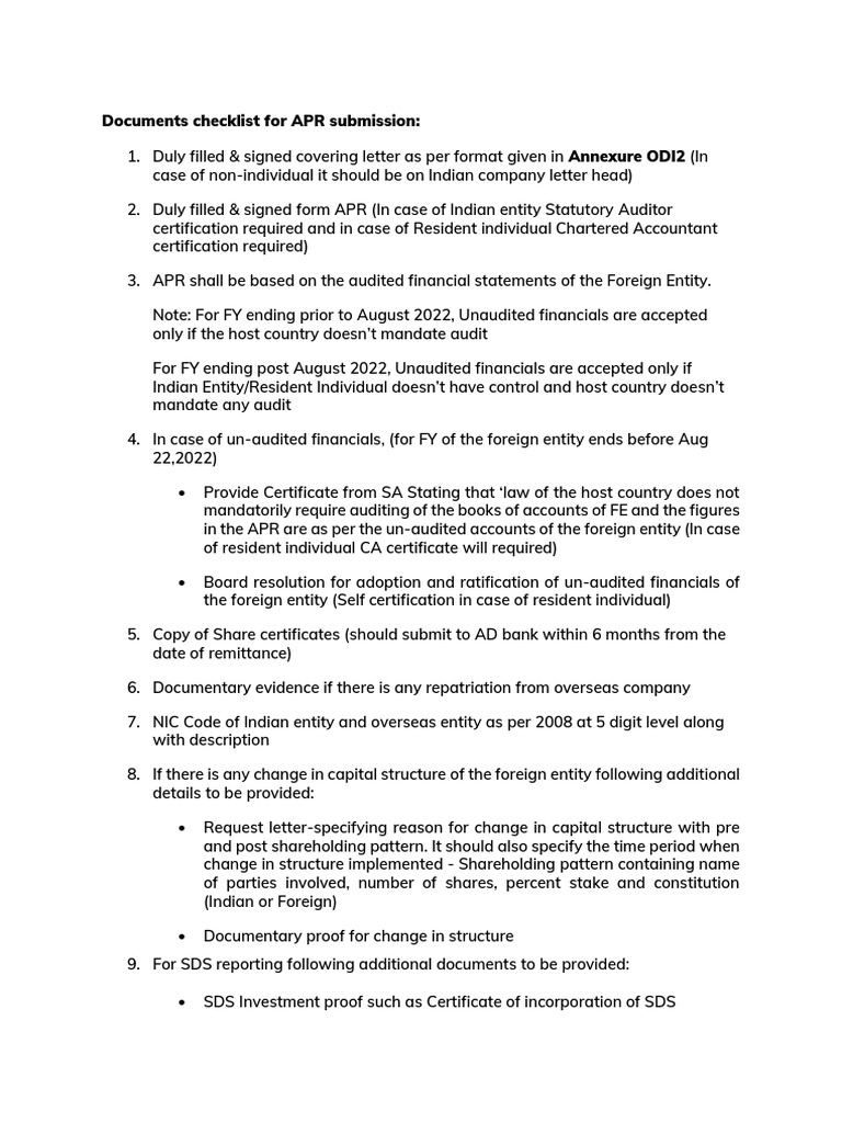 Documents Checklist For APR Submission | PDF | Audit | Government