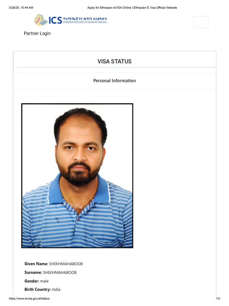 Apply For Ethiopian eVISA Online - EVISA STATUS | PDF | Travel Visa ...