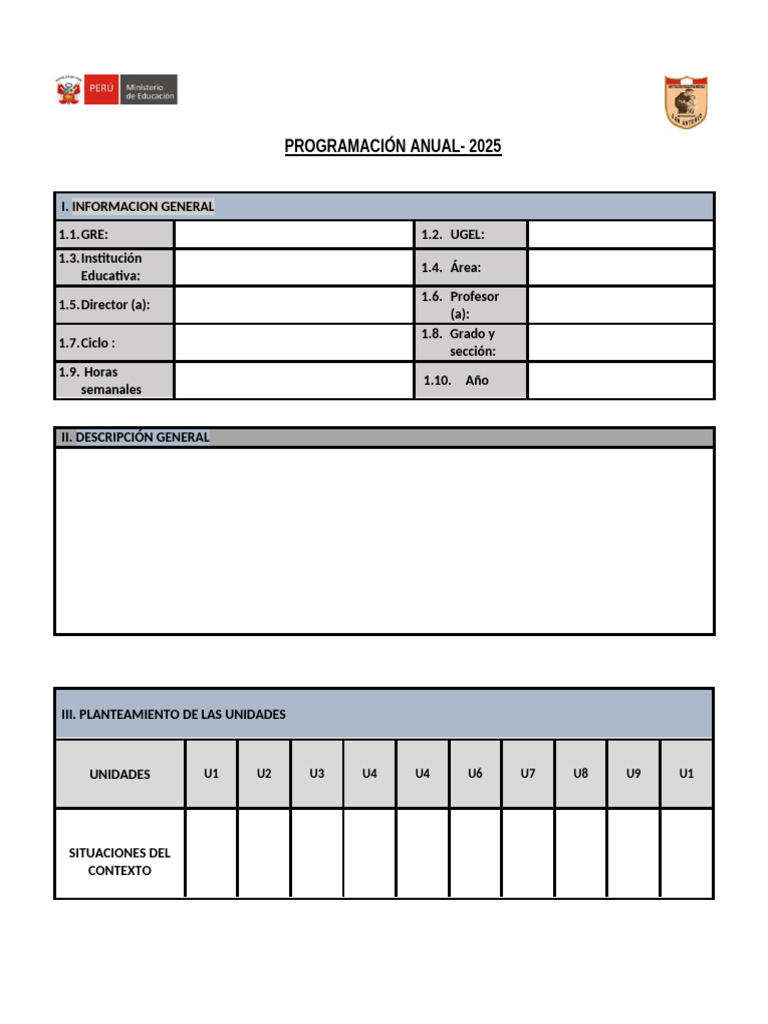 Esquema Programacion Anual 2025 | PDF | Modificación de comportamiento | Cognición