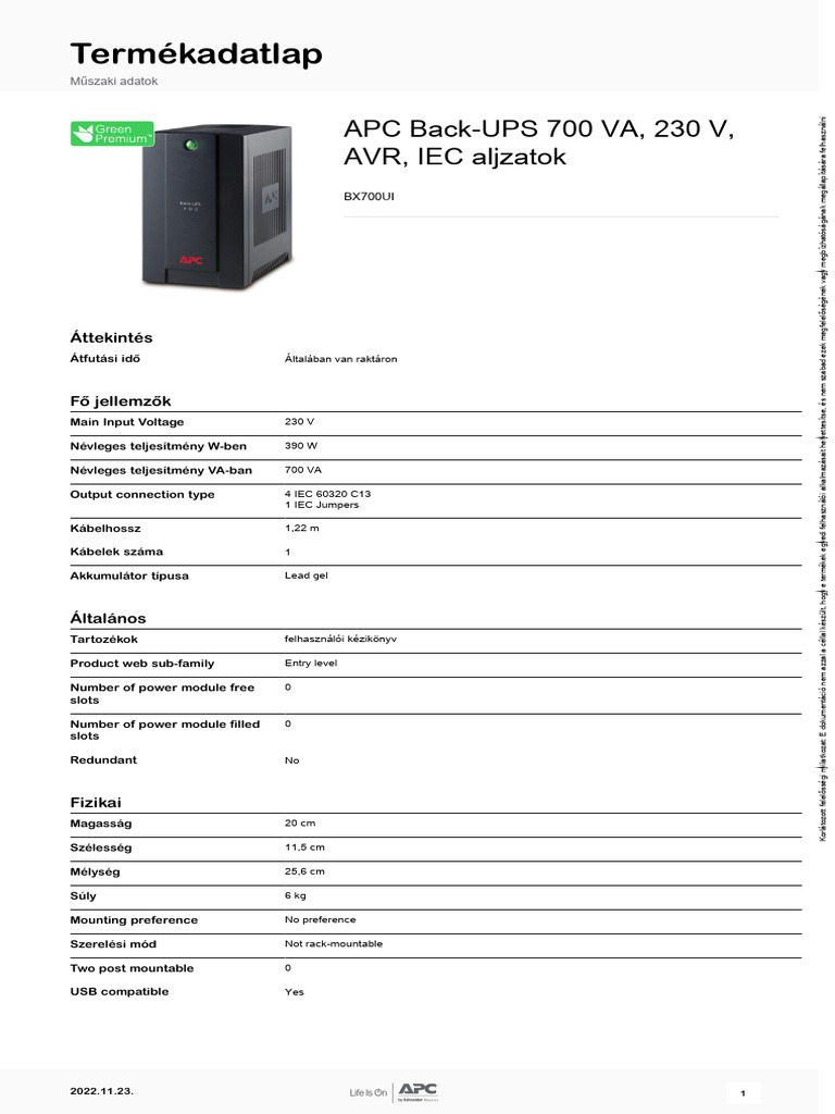 Back-UPS BX700UI | PDF