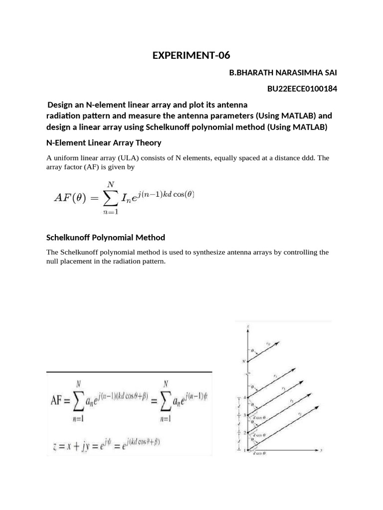 N-Element Linear Array Design in MATLAB | PDF