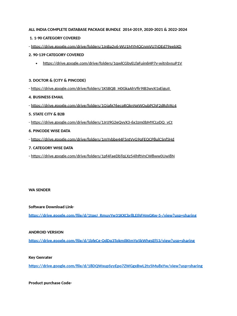 All India Complete Database Package Bundle | PDF