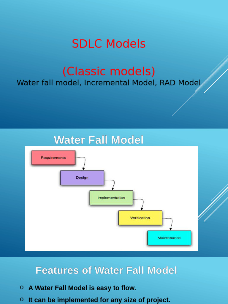 Overview of SDLC Models: Waterfall, Incremental, RAD | PDF | Software ...