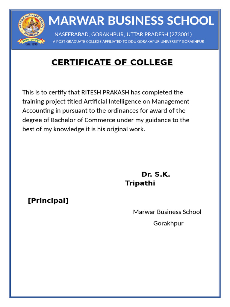 Certificate of CLG | PDF