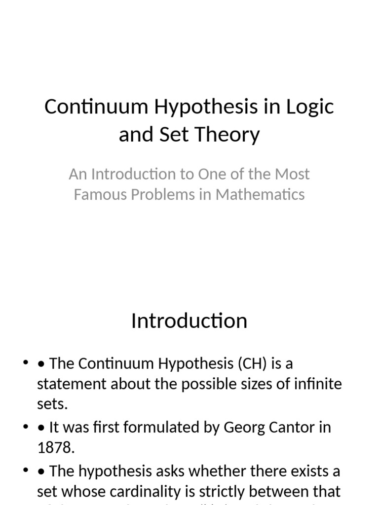 Continuum Hypothesis | PDF