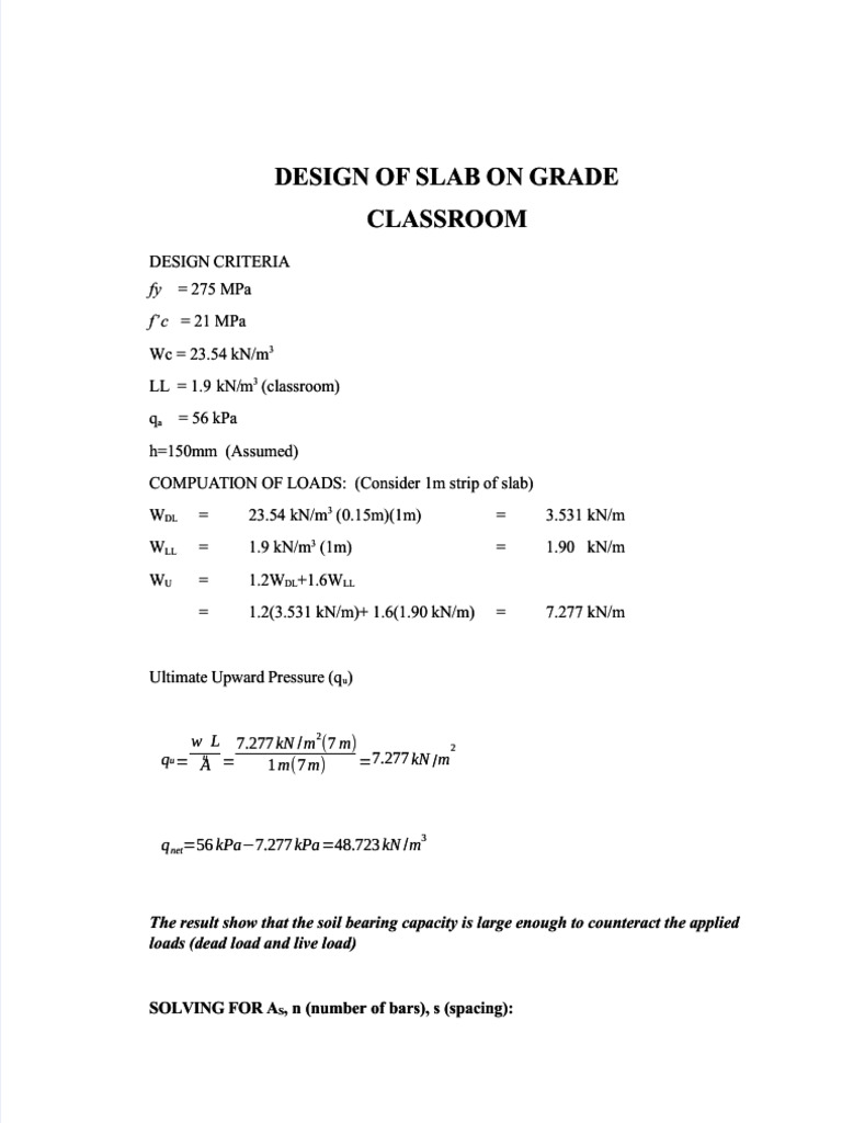 Design of Slab On Grade Design of Slab On Grade Classroom Classroom | PDF
