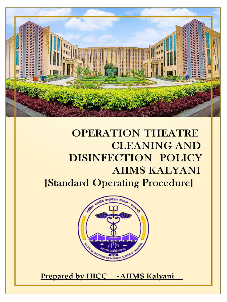SOP On OT Cleaning and Disinfection Policy Compressed | PDF
