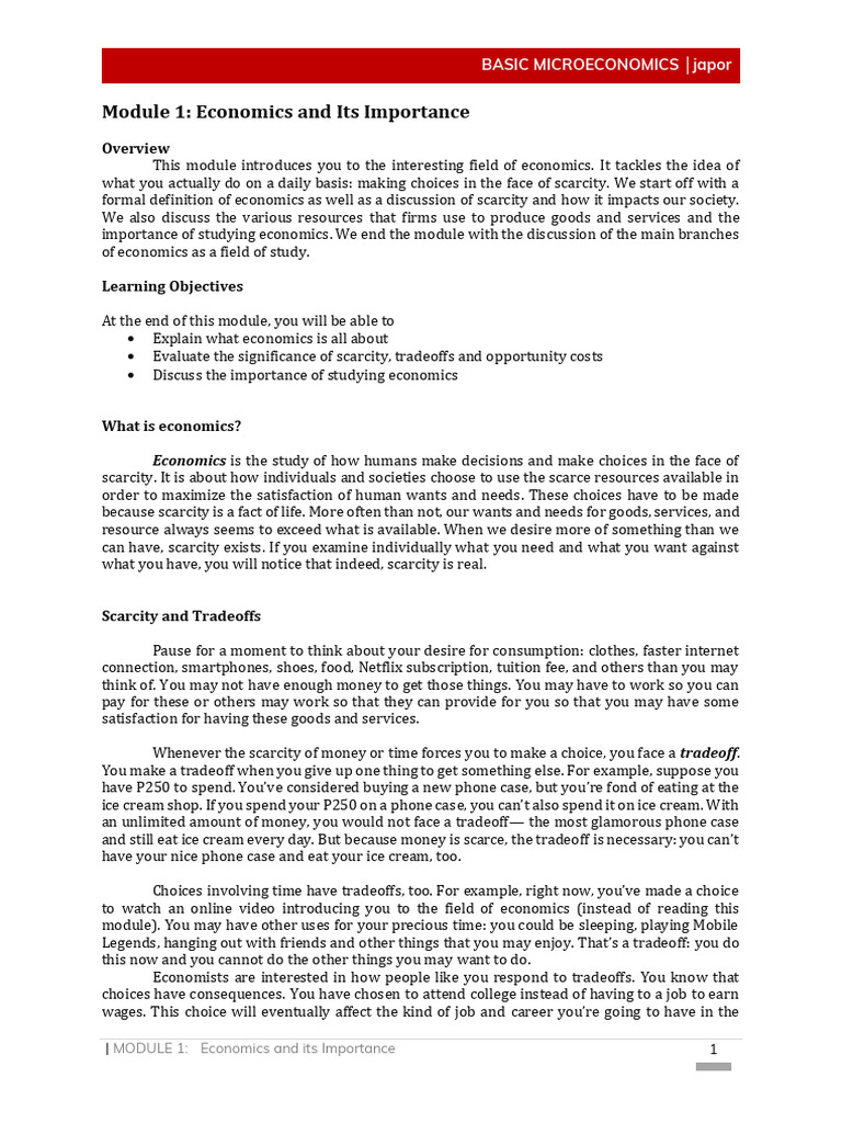 BAC01 Module 1 6 Merged | PDF | Demand | Economics