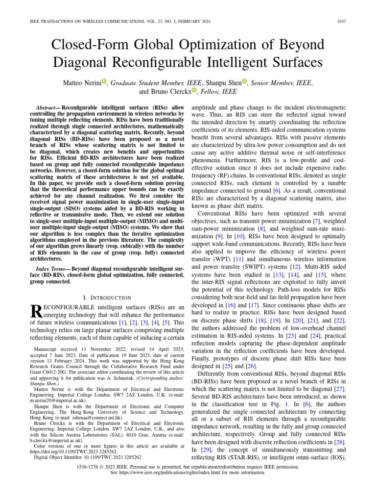 Closed-Form Global Optimization of Beyond Diagonal Reconfigurable ...