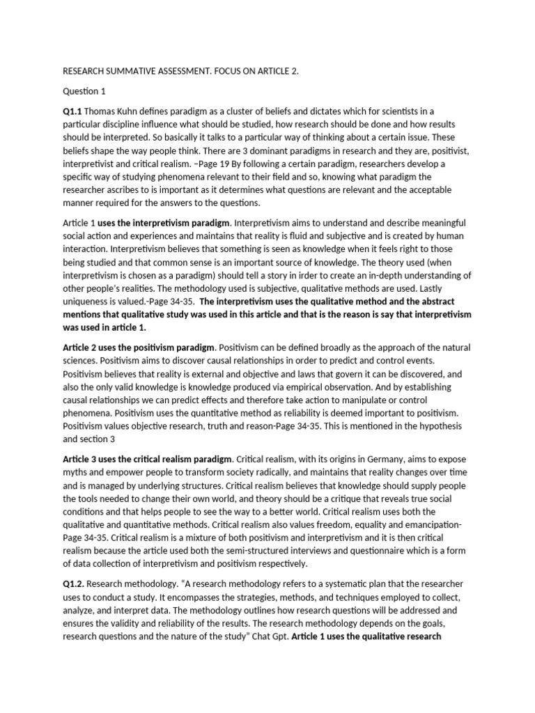 Research Summative Assessment So Far | PDF | Methodology | Sampling (Statistics)