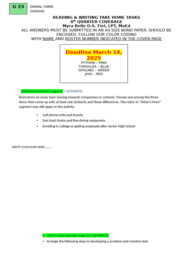 RW.-take-home-tasks_MODULAR_4Q | PDF | Cannabis