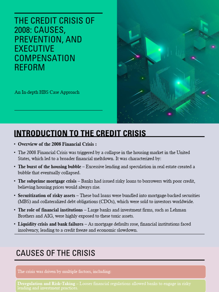 2008 Credit Crisis: Causes and Impact | PDF | Collateralized Debt ...