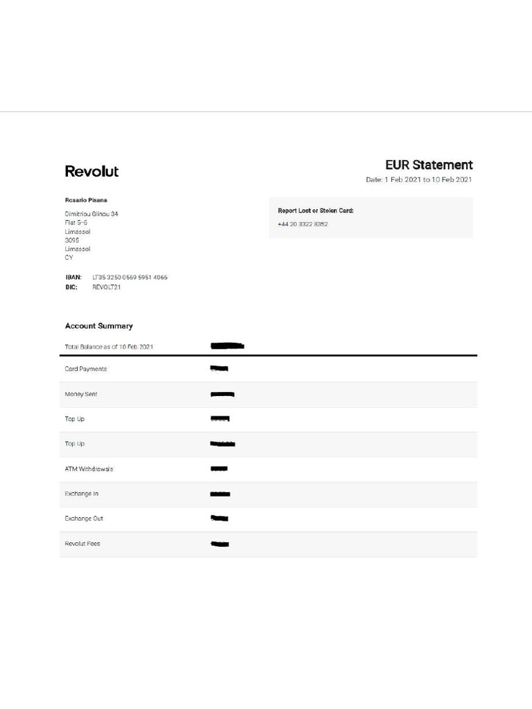 Revolut Statement | PDF