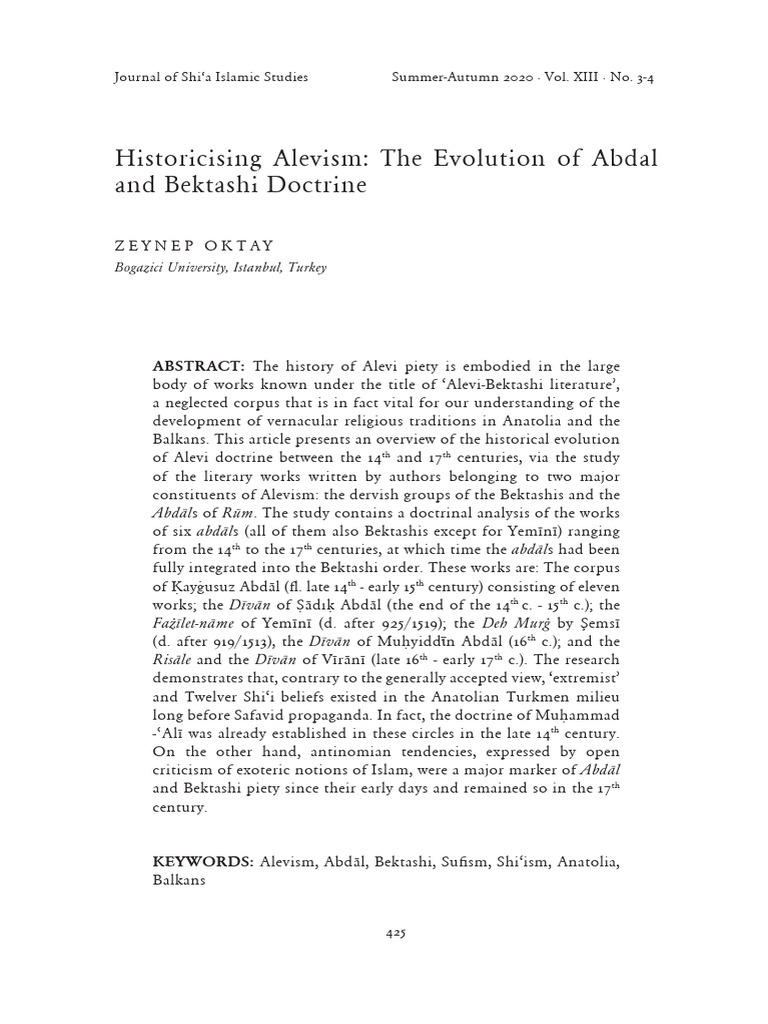 Historicising Alevism The Evolution of A | PDF | Shia Islam | Sufism