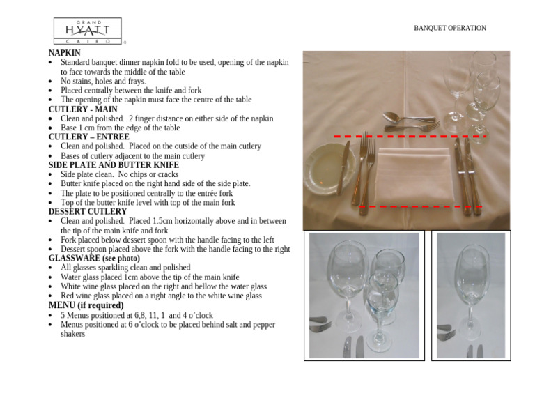 Proper Banquet Table Setup Guide | PDF