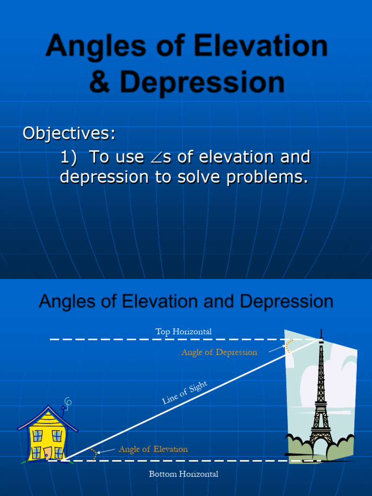 G9 Math Q4 - Angles of Elevation and Depression | PDF | Ladder | Shadow