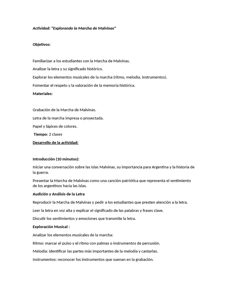 Análisis de la Marcha de Malvinas | PDF