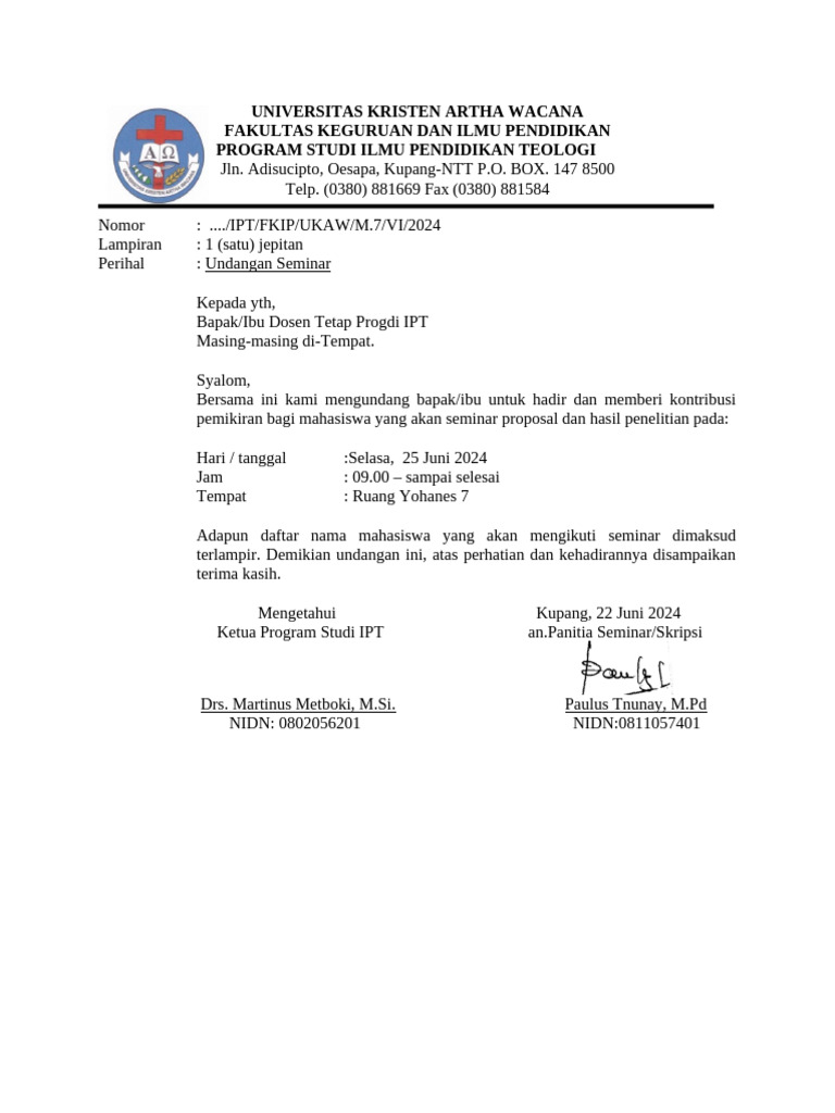 Undangan Sempro 2024 | PDF