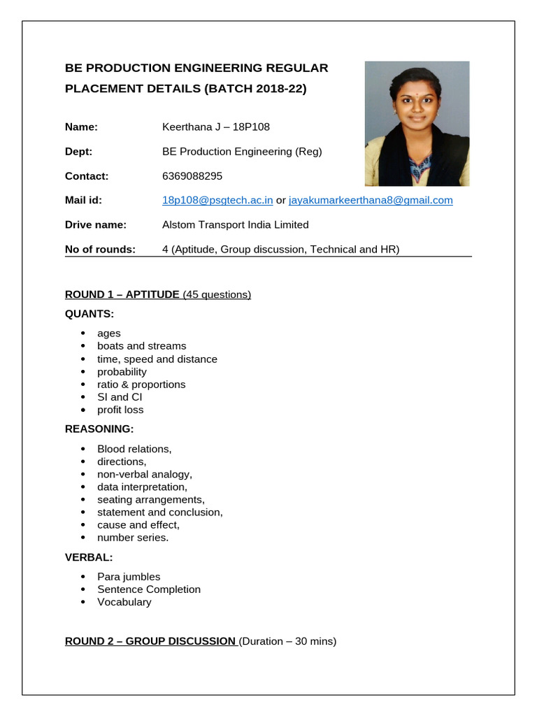 Alstom Interview Process Overview | PDF | Bending | Mechanical Engineering