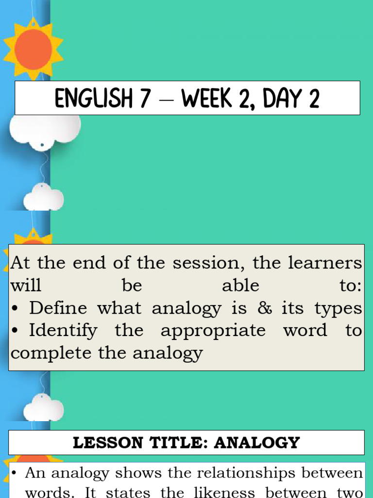 English 7 Quarter 1 Analogy | PDF