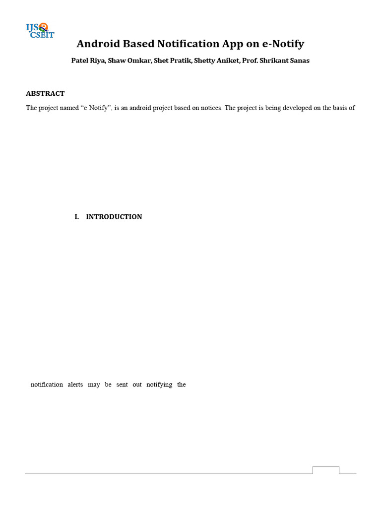 e-Notify: Android Notice Management App | PDF | Mobile App | Databases