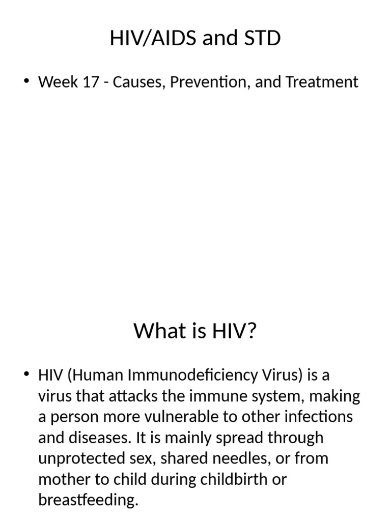 HIV AIDS STD Presentation | PDF | Sexually Transmitted Infection | Hiv/Aids