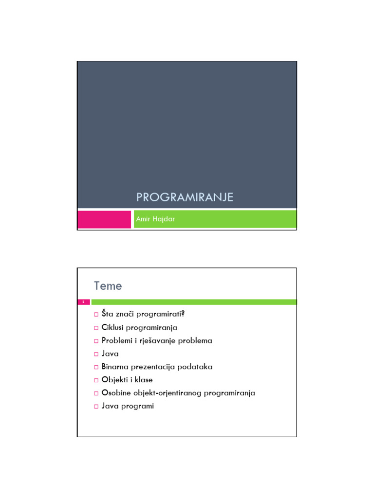 Osnove Programiranjap01 | PDF