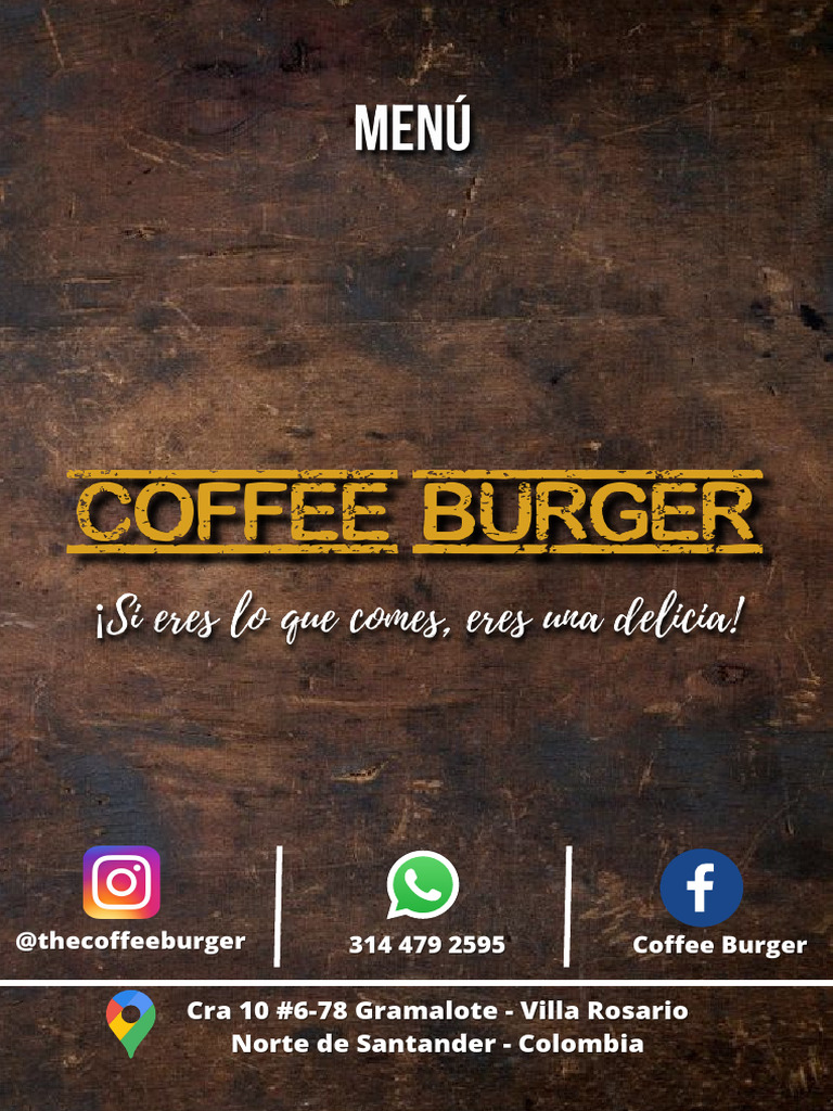 Menú de Coffee Burger en Gramalote | PDF | Tocino | Salchicha