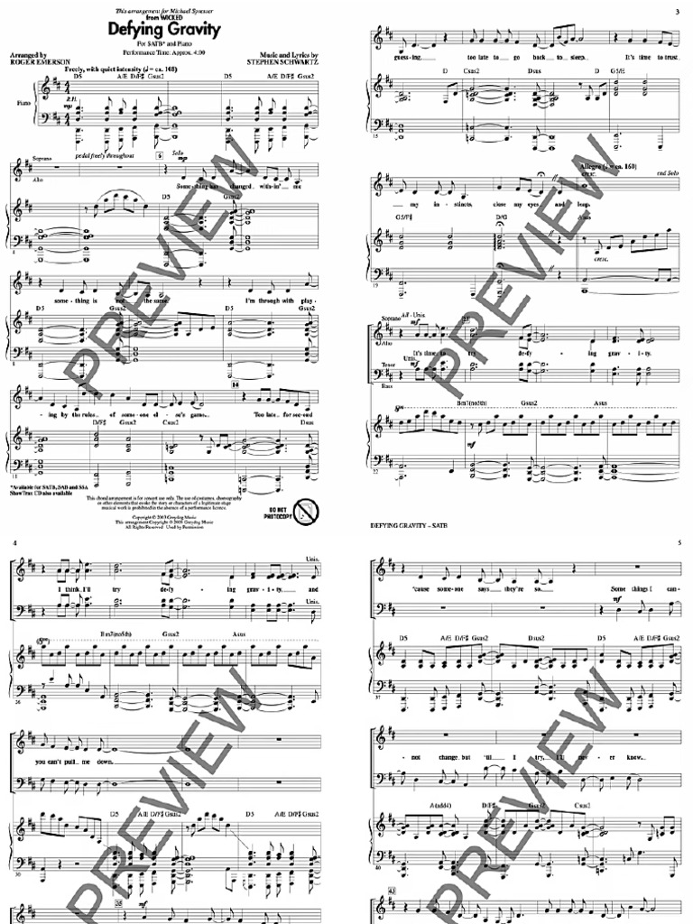 Defying Gravity Satb | PDF