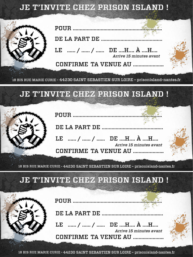 Carton Invitation Prison Island | PDF