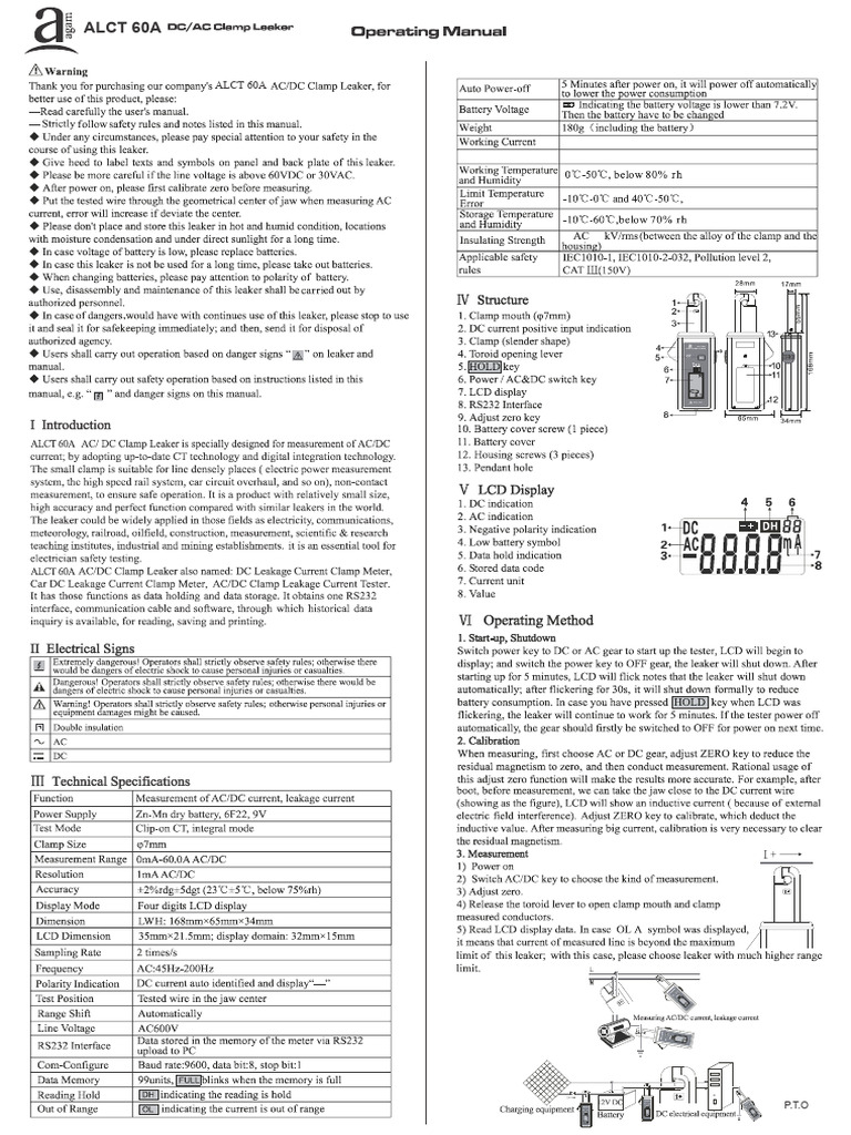 ALCT 60A Instruction Manual | PDF
