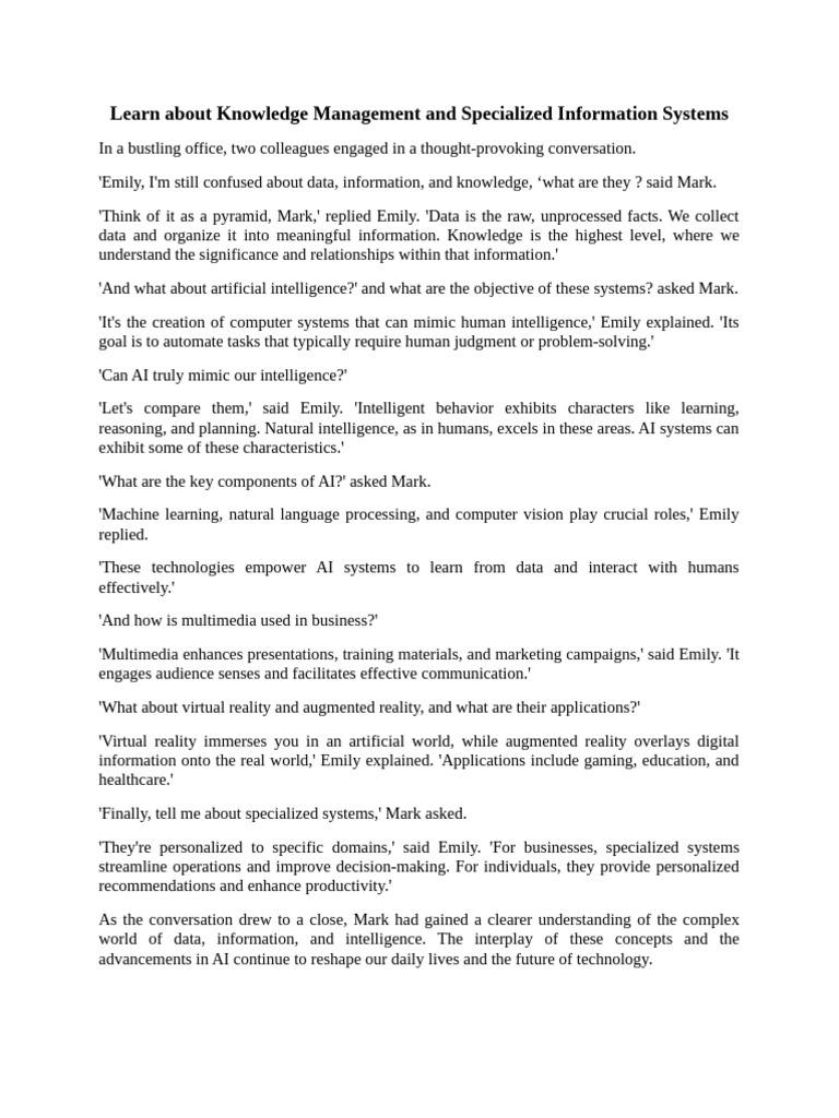 Understanding Knowledge Management & AI | PDF