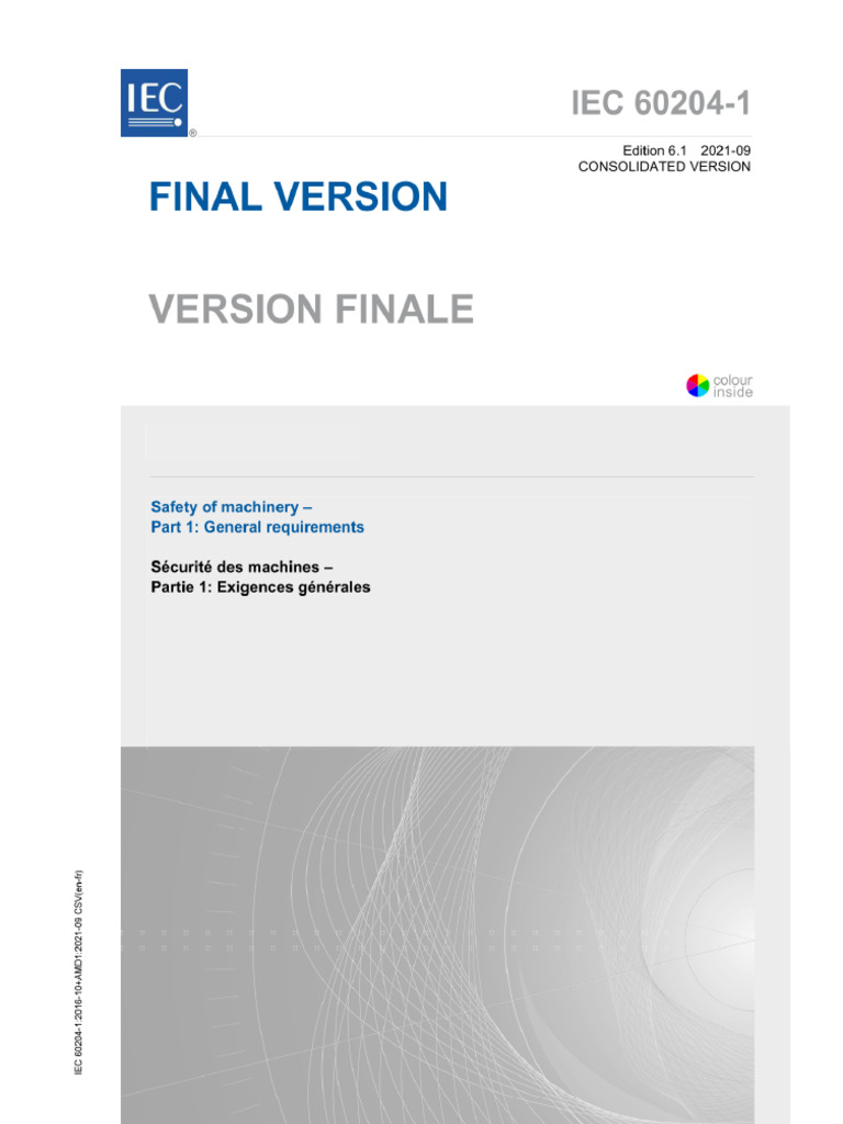 Iec 60204-1 2021 | PDF
