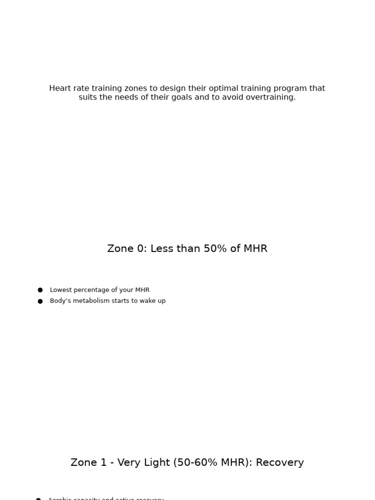 Heart Rate Training Zones Explained | PDF | Aerobic Exercise | High ...
