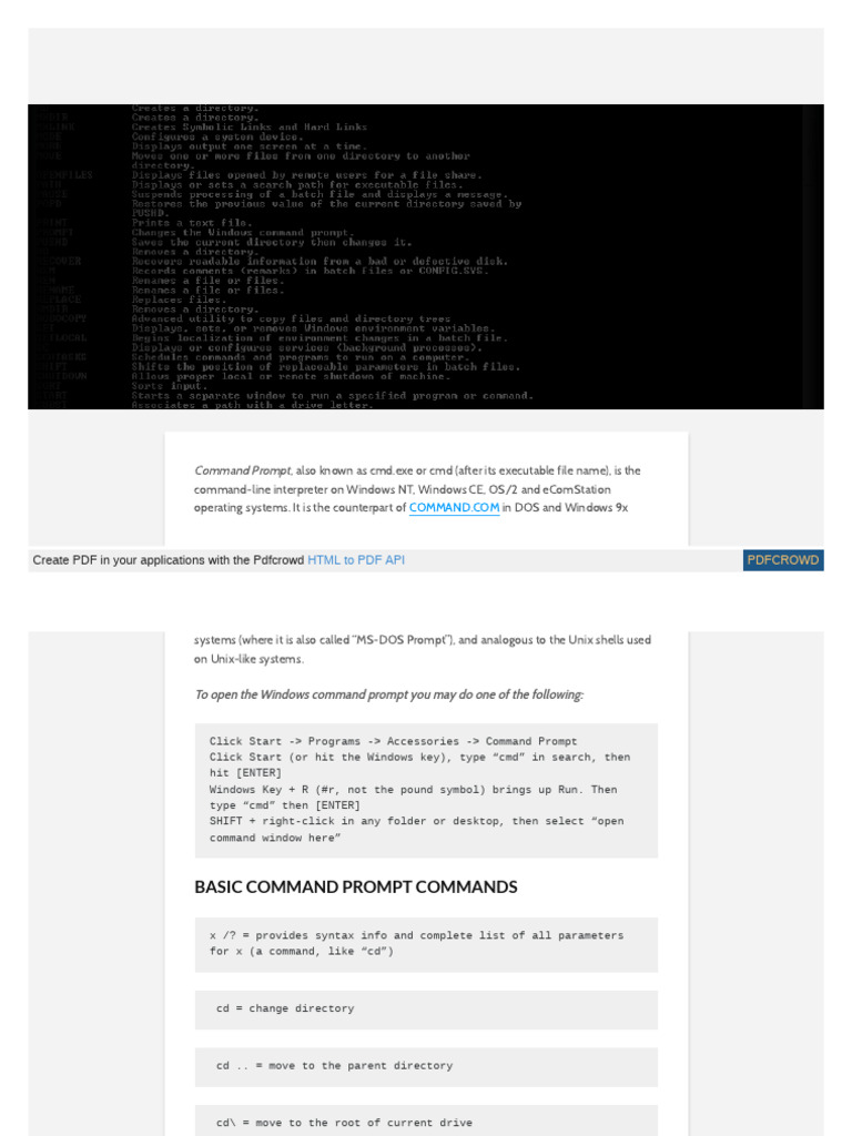 Windows Command Prompt Cmd Cheat Sheet The Hackr Pdf Command Line Interface Computer File