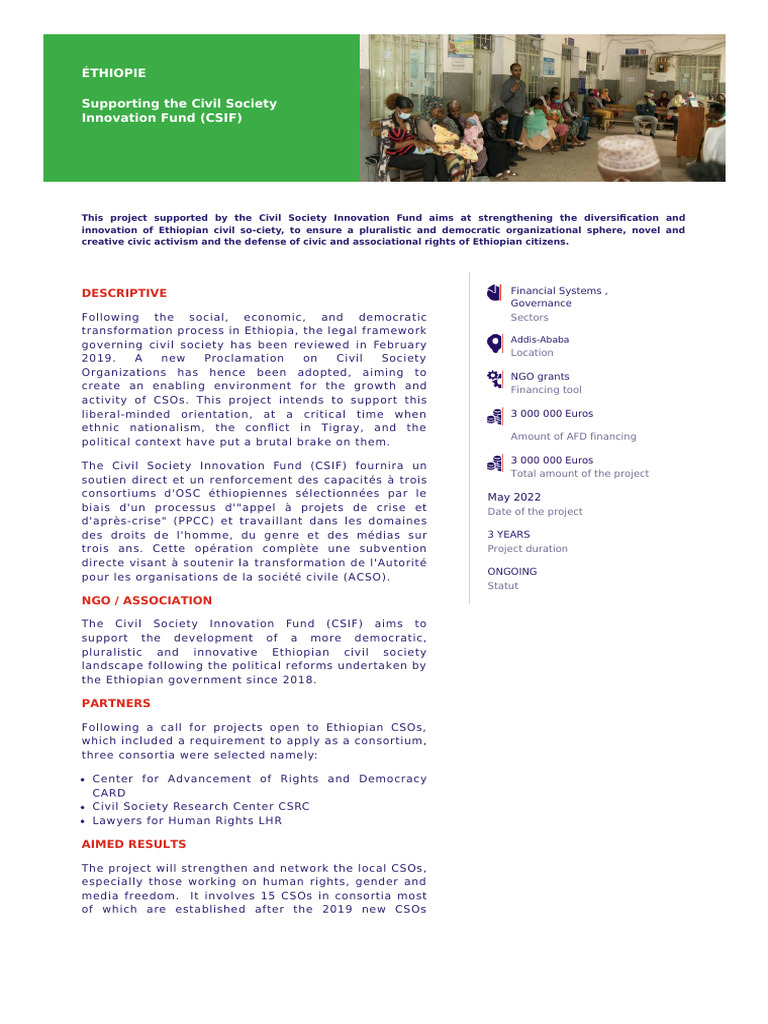 Strengthening Ethiopian Civil Society | PDF | Ethiopia | Civil Society