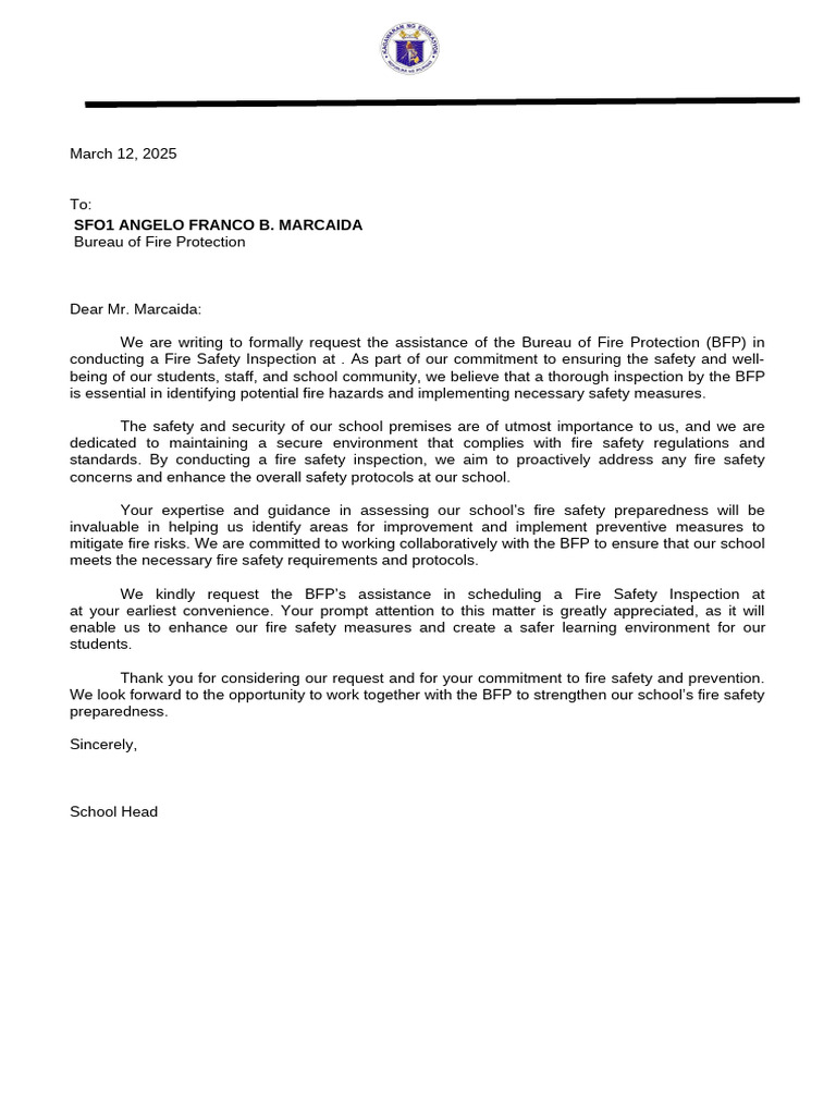 BFP REQUEST LETTER FINAL | PDF