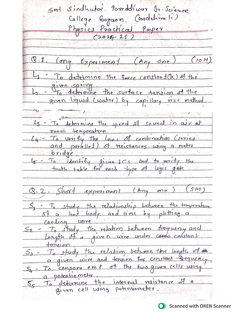 Physics Practical-1 | PDF