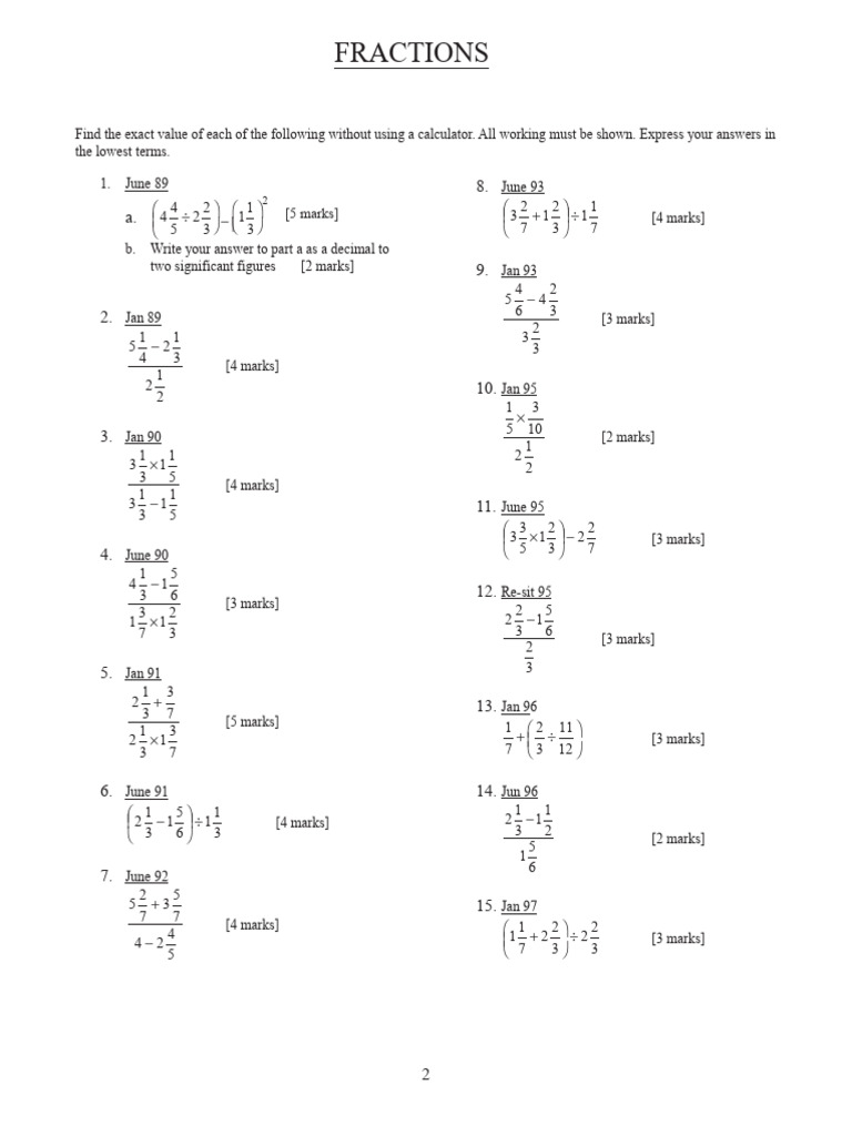 Fractions and Decimal Operations (Edited) | PDF