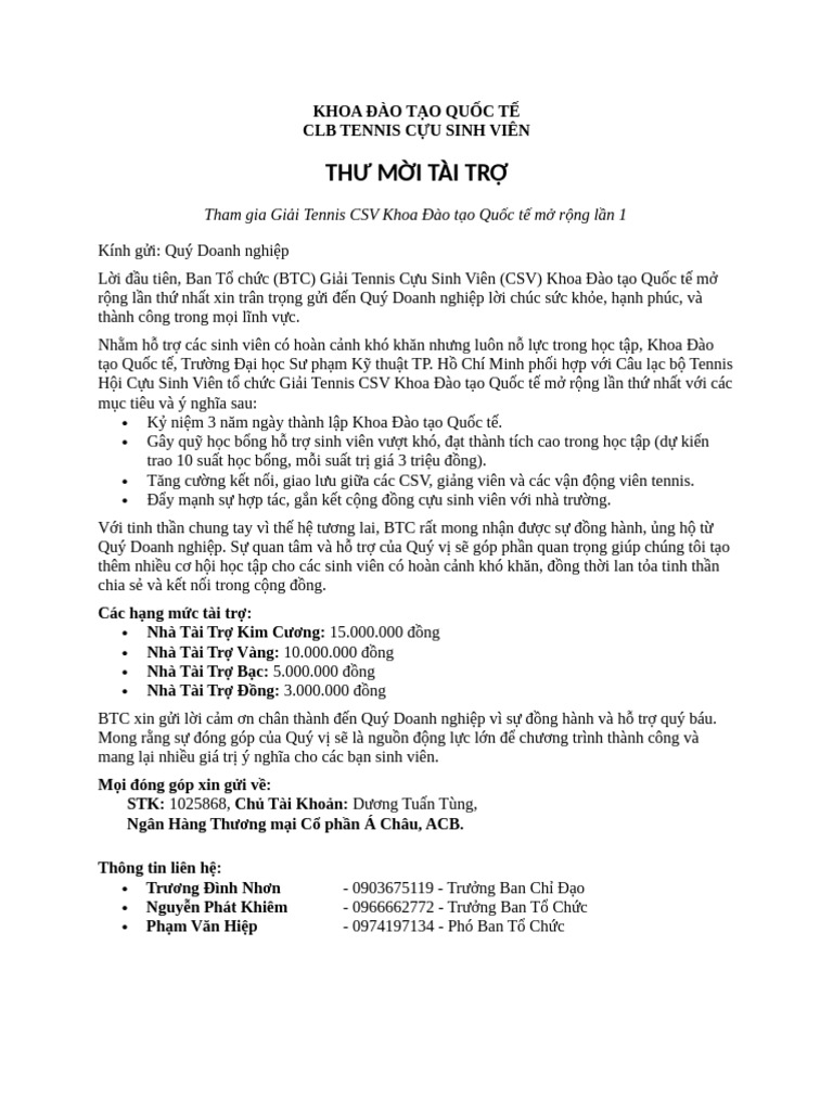 THU MOI TAI TRO | PDF