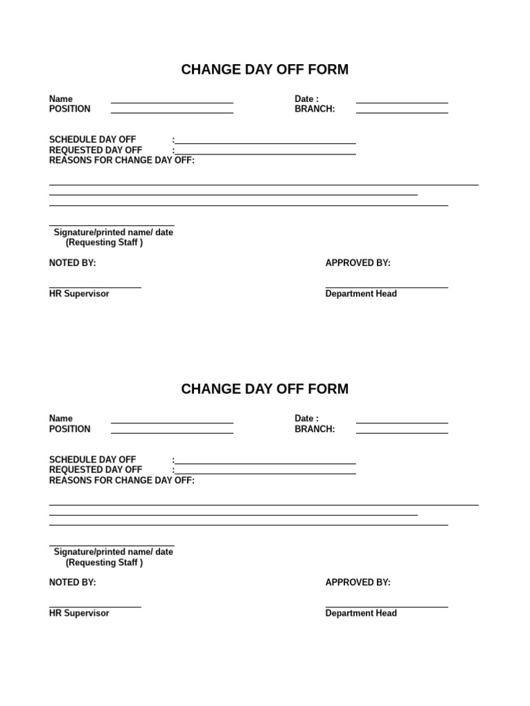 Change Day-Off Form | PDF