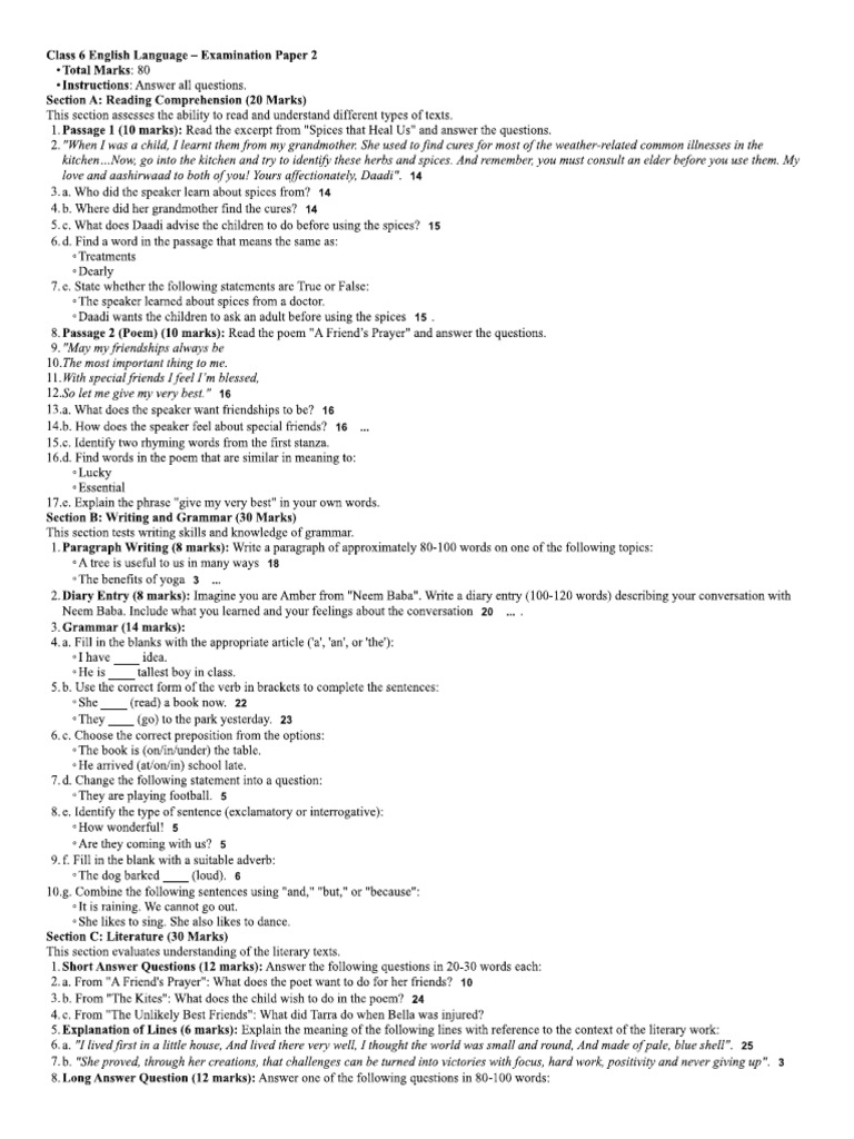 English Paper 2 | PDF