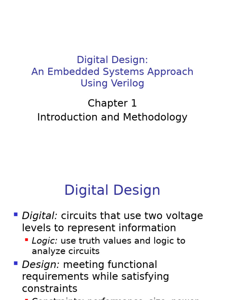 Chapter 1 Digital Design | PDF | Logic Gate | Digital Electronics
